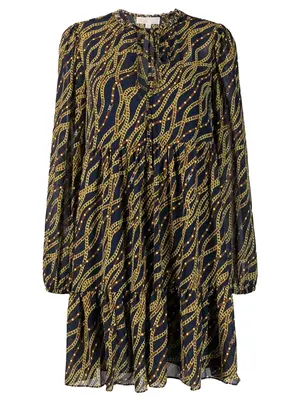 Michael Kors Chain-link Print Midi Dress - Blue
