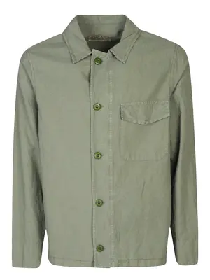 ORIGINAL VINTAGE Cotton Blend Hemp Shirt Jacket - Green