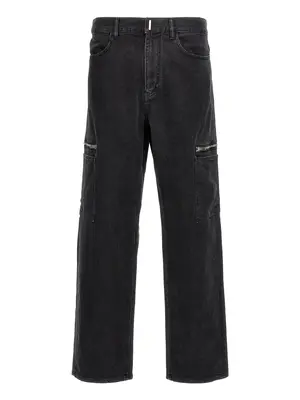 Givenchy Loose Fit Cargo Jeans - Black