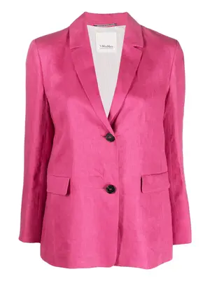 Max Mara Single-breasted Linen Blazer - Pink