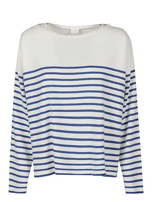 CT PLAGE Ct Plage Striped Cotton Blend Pullover