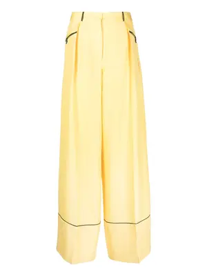 Bally Silk Wide-leg Trousers - Yellow