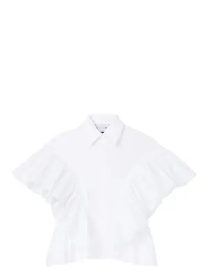 AZ FACTORY WITH LUTZ HUELLE AZ Factory With Lutz Huelle Ruffle-Sleeve Cotton Shirt