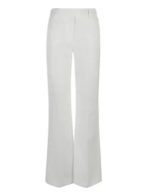 True Royal Linen Flared Trousers - White