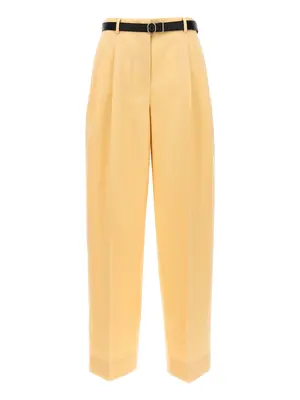 JIL SANDER Wool Wide Leg Pants - Yellow