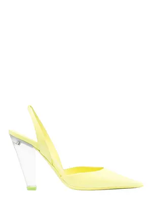 3JUIN Kristen 105mm Leather Pumps - Yellow