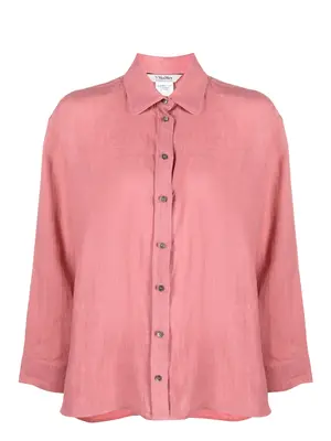 MAX MARA S Max Mara Long-Sleeve Linen Shirt
