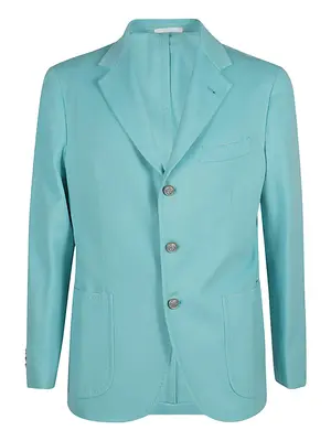 SARTORIO Sartorio Single-Breasted Wool Jacket Clear Blue