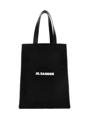 JIL SANDER Flat Shopper Medium Shopping - Black
