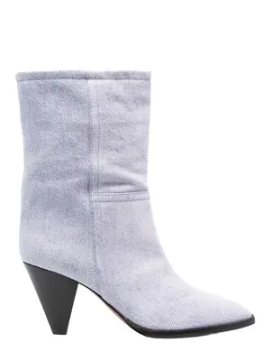 Isabel Marant Rouxa Leather Boots - Lilac
