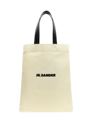 JIL SANDER Medium Flat Shopper Tote - White/black