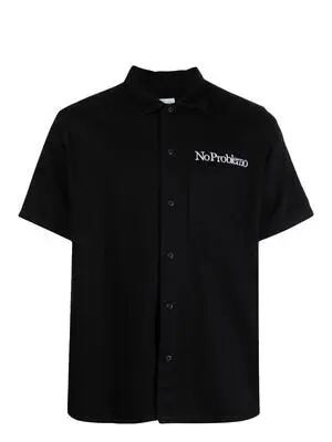 Aries Logo Short Sleeves Shirt - Black