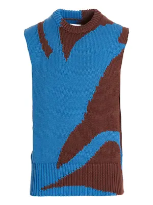 JIL SANDER Colorblock Knit Vest - Multicolor