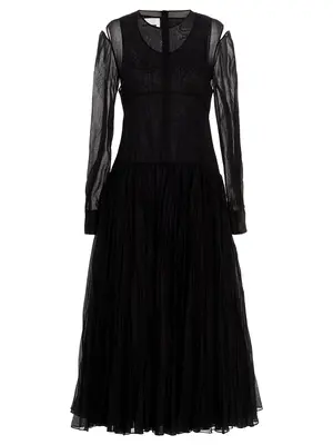 JIL SANDER Pleated Skirt Dress - Black
