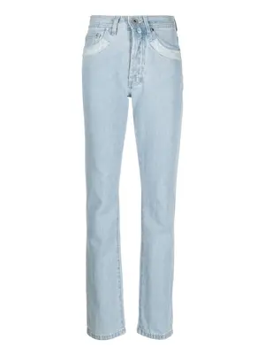 032 C 032c Patchwork Organic Cotton Jeans - Clear Blue