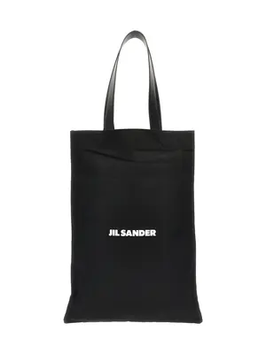 JIL SANDER Large Flat Shopper Tote - Black