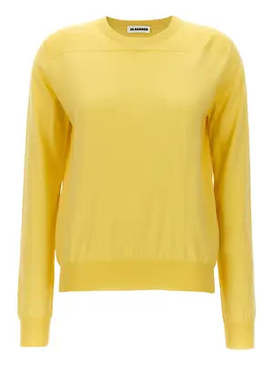 JIL SANDER Round-neck Cotton Sweater - Yellow