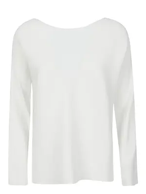 Liviana Conti Ribbed Viscose Sweater - White