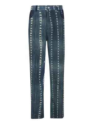 WALES BONNER Miles Tie Dye Denim Jeans - Blue