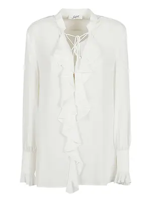 Seafarer Milly Ruched Shirt - White