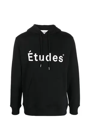 ETUDES Logo Organic Cotton Hoodie - Black