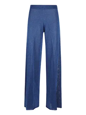CIRCUS HOTEL Wide Leg Viscose Trousers - Blue
