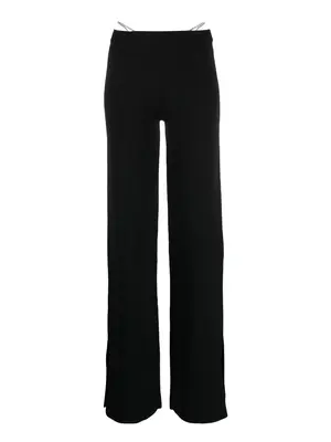 Gcds Crystal-embellished Flared Trousers - Black
