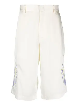 BLUEMARBLE Embroidered Satin Shorts - White
