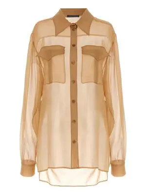 Alberta Ferretti Chiffon Shirt - Beige