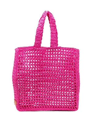 CHICA Naxos Straw Tote Bag - Fuchsia