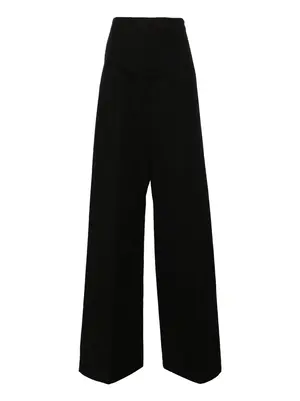 Sportmax Linen And Cotton Blend Trousers - Black