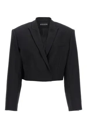 David Koma Cropped Blazer - Black