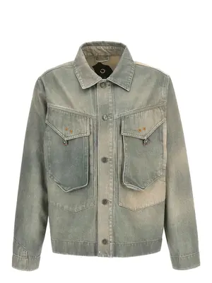 OBJECTS IV LIFE Traditional Denim' Jacket - Green