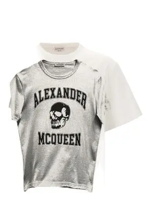 Alexander McQueen Logo Print T Shirt - White/black