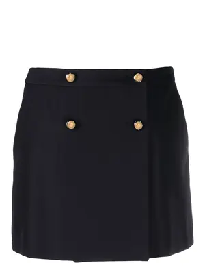 Alexander McQueen Wool-cotton Blend Mini Skirt - Blue