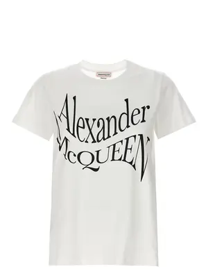 Alexander McQueen Logo Print T-shirt - White/black