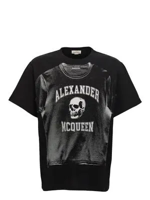 Alexander McQueen Logo Print T Shirt - Black