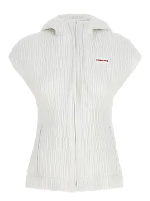 FERRAGAMO Padded Hooded Vest - White
