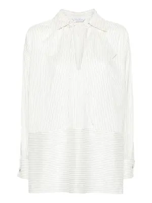 Max Mara Cotton And Silk-blend Tunic - White