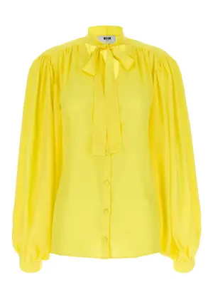 MSGM MSGM Bow Shirt Yellow