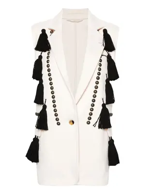 Max Mara Studded Wool Vest - White