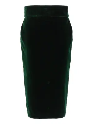 Alexandre Vauthier Velvet Midi Skirt - Green