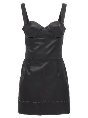 MAISON MARGIELA Contrast Stitching Corset Dress - Black