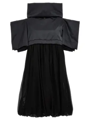 Comme Des Garçons Two-material Dress - Black