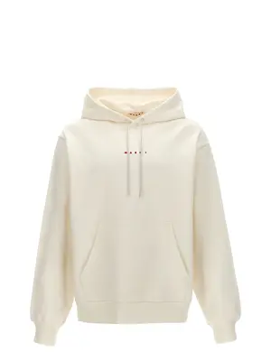 Marni Logo Hoodie - White