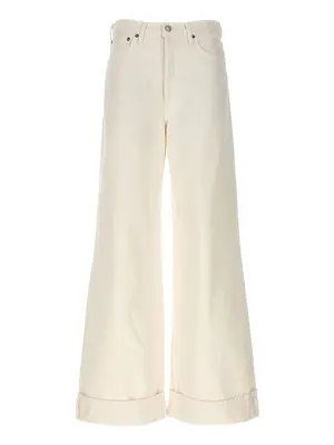 AGOLDE Dame' Wide Leg Jeans - White