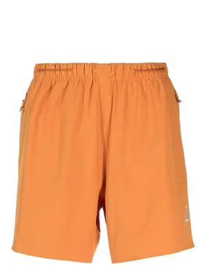 Nike Dri-fit Embroidered-logo Track Shorts - Orange