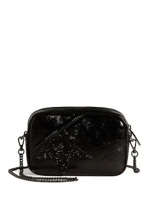GOLDEN GOOSE Star Mini Leather Crossbody Bag - Black