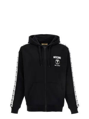 Moschino Double Question Mark Hoodie - White/black