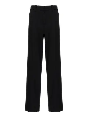 Rabanne Wool Straight Leg Trousers - Black